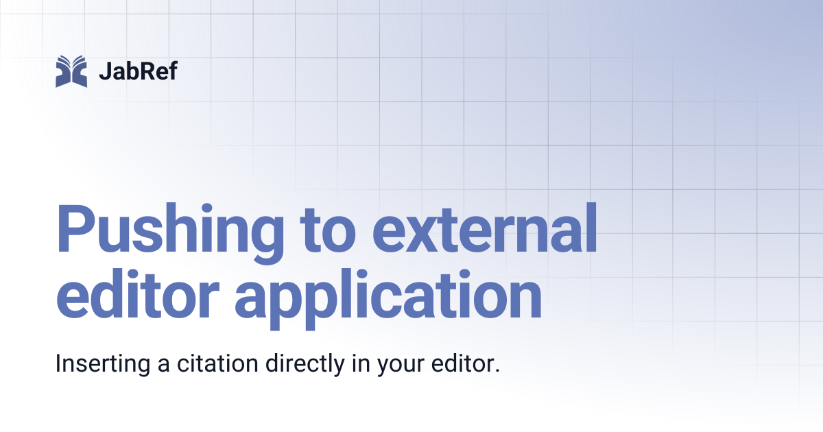 Pushing to external editor application | v5 | JabRef
